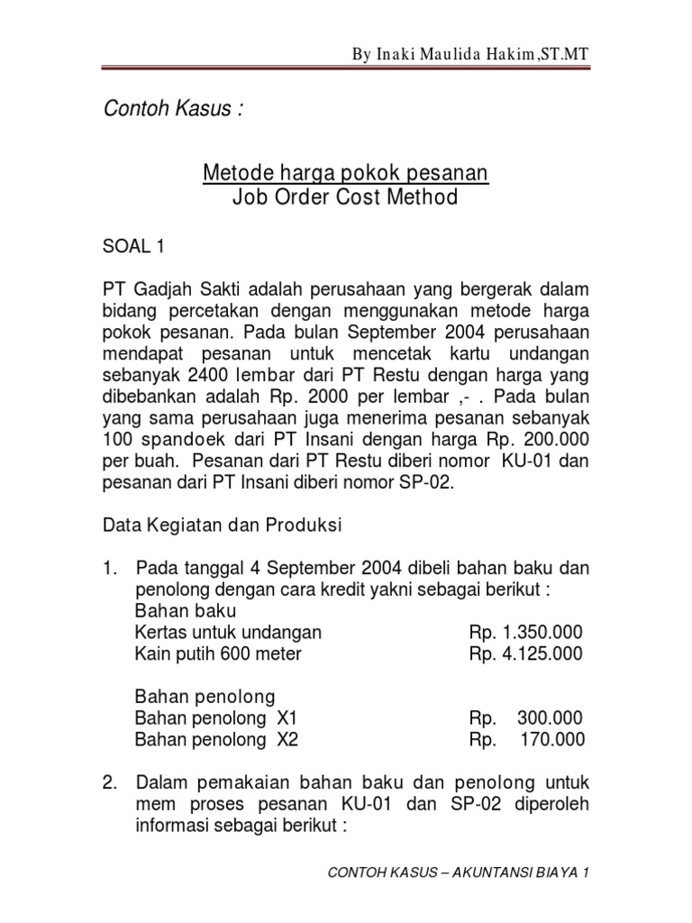 Contoh Soal HPP | PDF