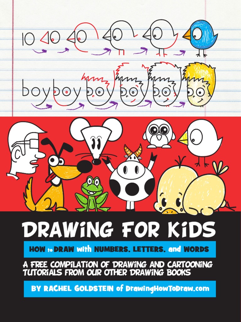 free-drawing-book-for-kids-cartooning-with-letters-numbers-words.pdf ...
