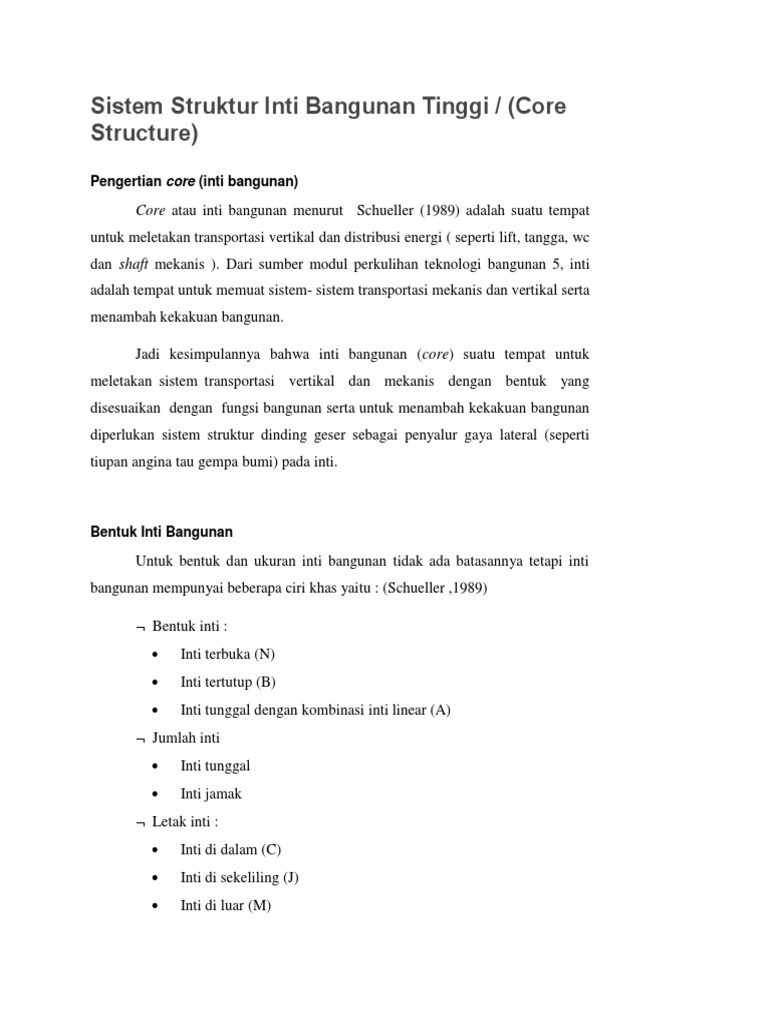 Sistem Struktur Inti Bangunan Tingg1 | PDF