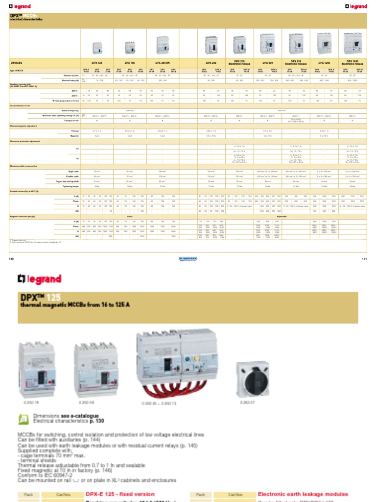 Legrand DPX MCCBs 40-1600A en 0712 | PDF | Switch | Relay