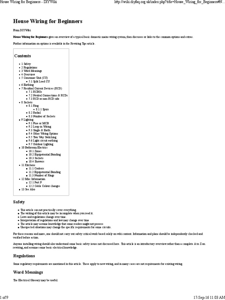 House Wiring For Beginners - DIYWiki | PDF | Electrical Wiring | Ac ...