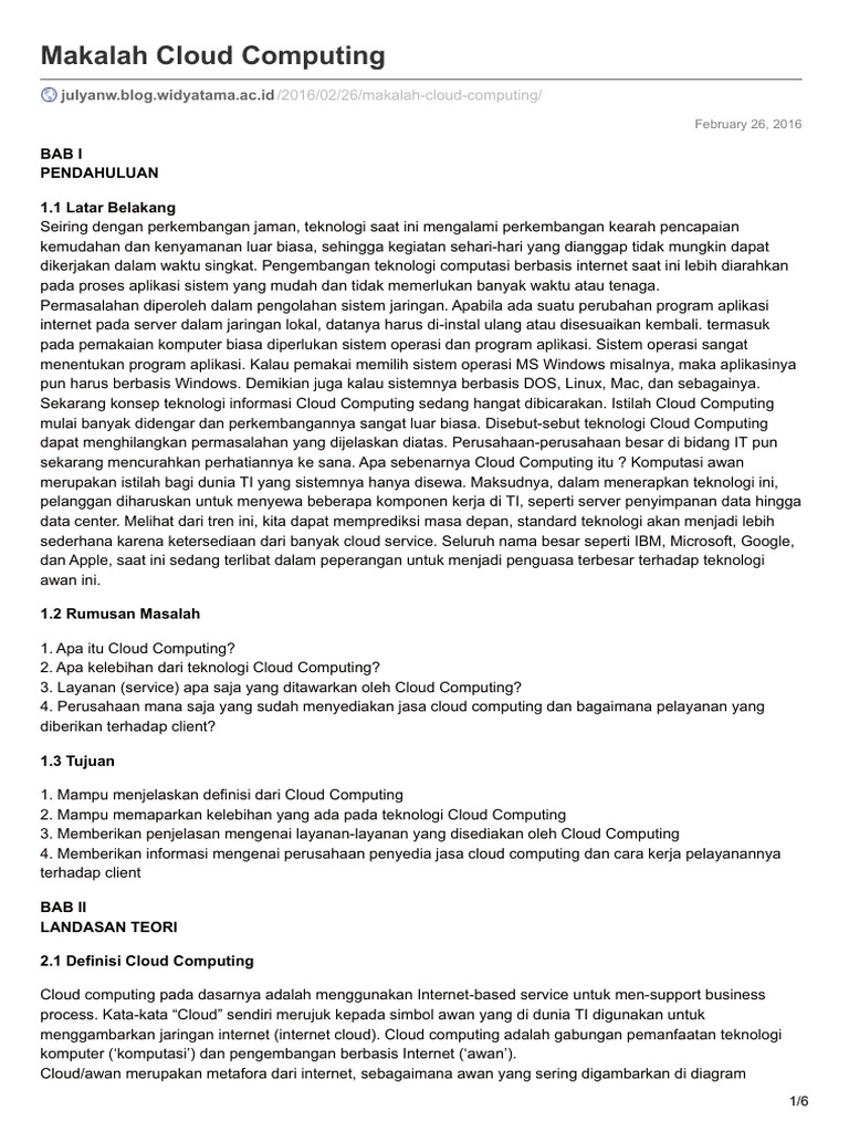 Makalah Cloud Computing | PDF