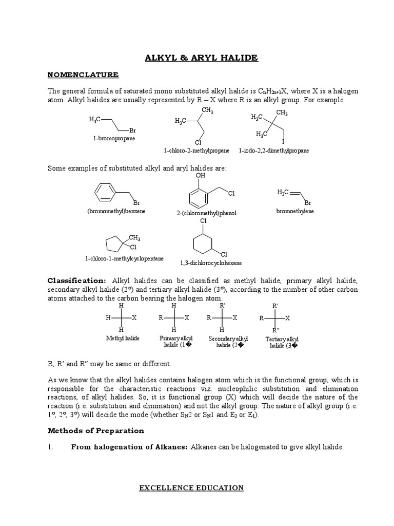 Alkyl Halide and Aryl Halide | Functional Group | Chemical Reactions