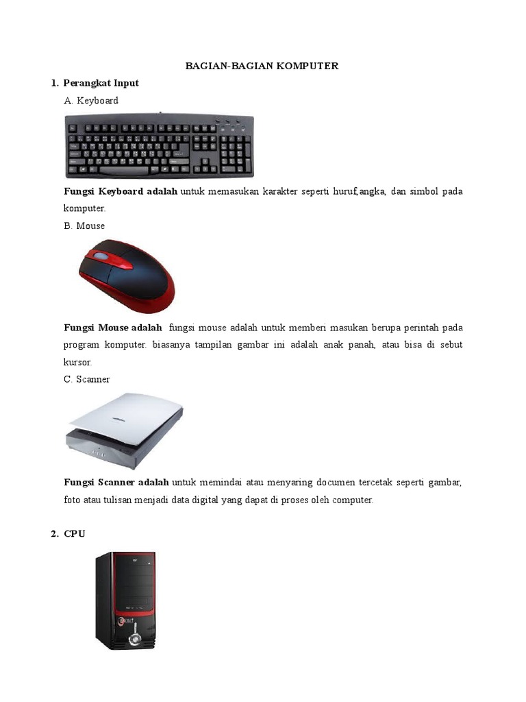 Fungsi dan Bagian-Bagian Komputer | PDF | Game & Aktivitas | Teknologi & Rekayasa