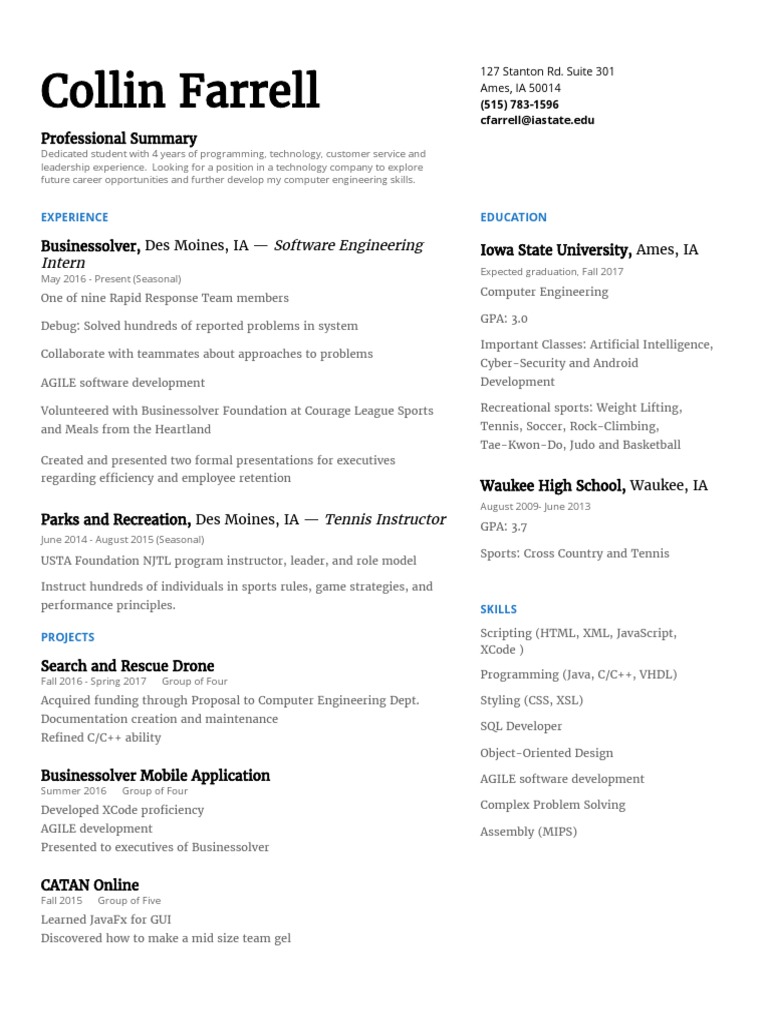 Collin Farrell Resume | PDF | World Wide Web | Internet & Web