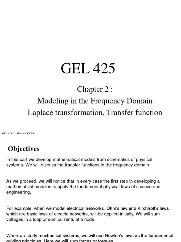 Chapter 2 Mathematical Models of Systems | PDF | Laplace Transform ...