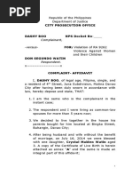 Complaint - VAWC Sample | PDF | Affidavit | Marriage