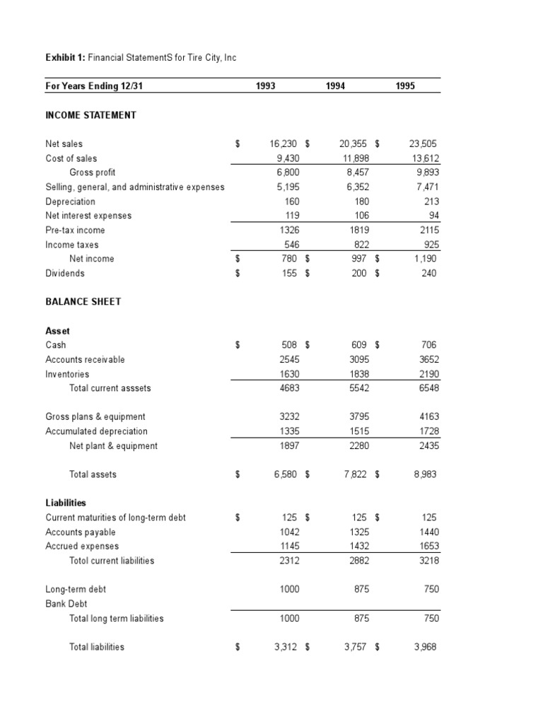 Tire City, Inc. Financial Overview | PDF | Equity (Finance) | Revenue