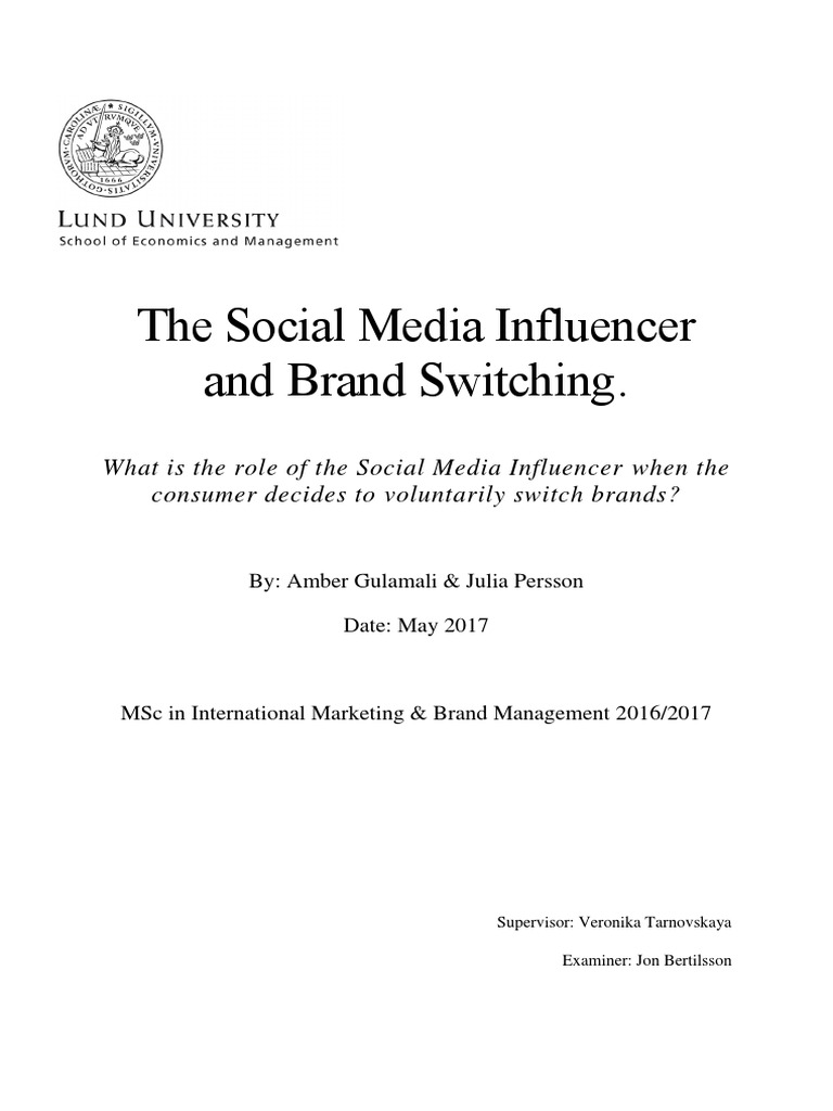 3 Type of Social Media Influencer | PDF | Brand | Survey Methodology
