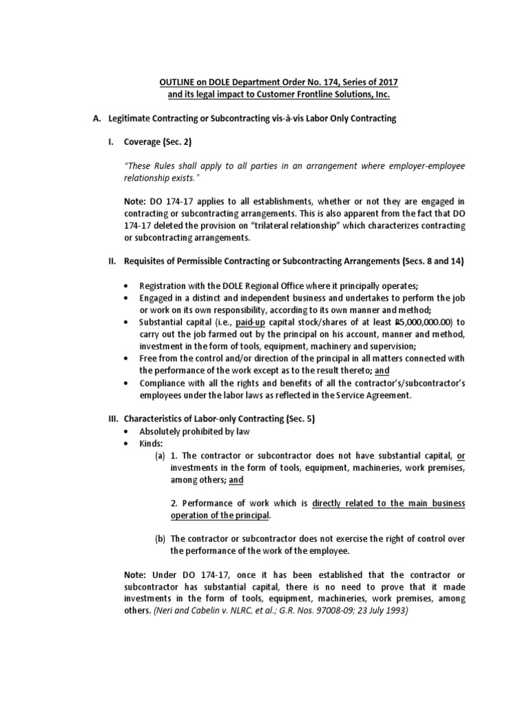 MEMO DO 174 - Rev | PDF | Independent Contractor | Employment