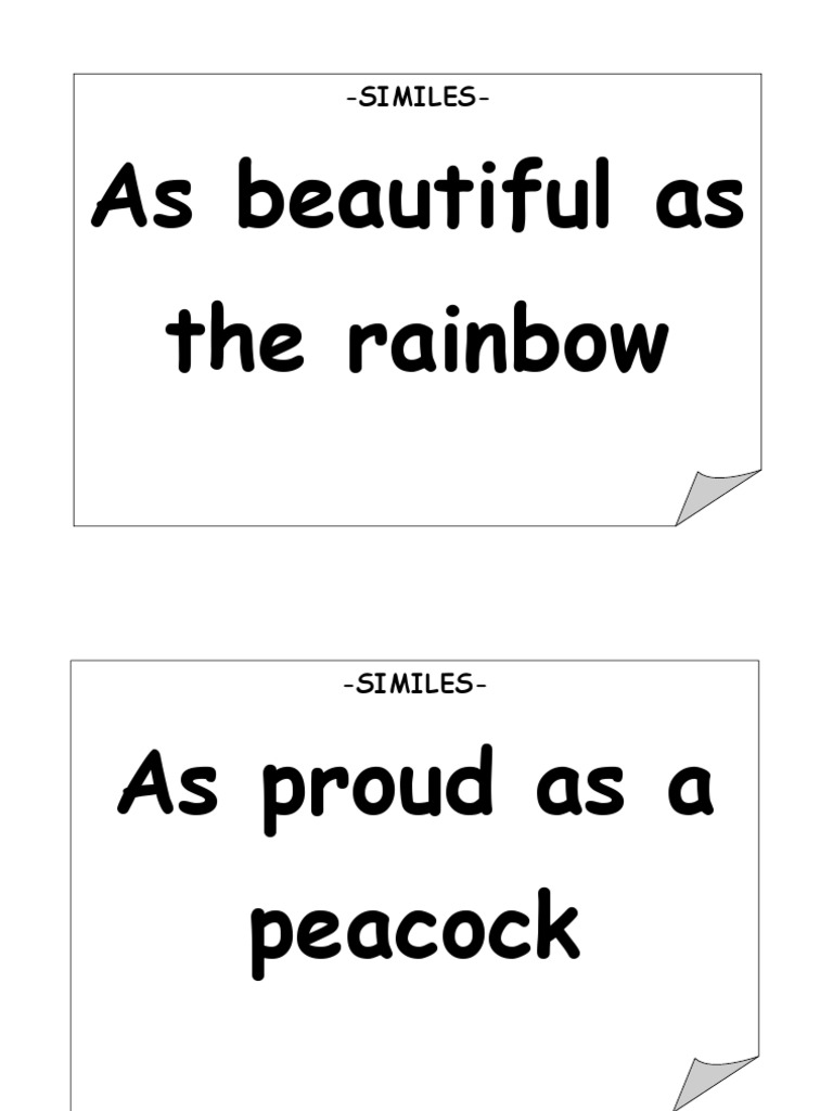 As Beautiful As The Rainbow: - Similes | PDF