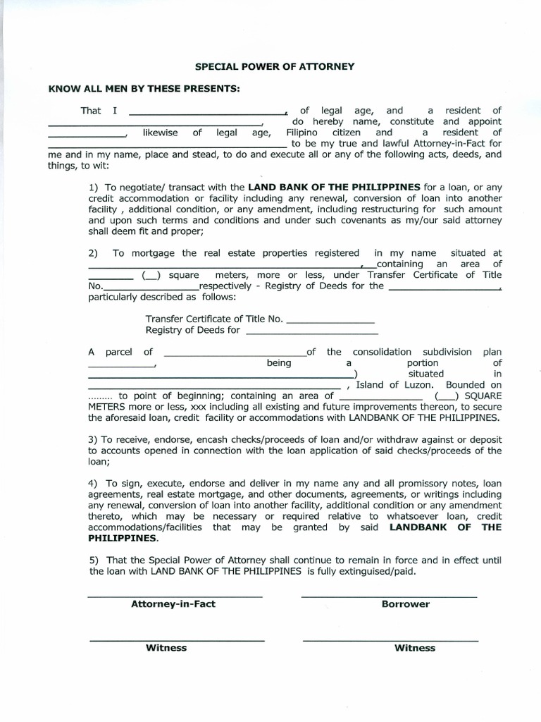 SPA FORMAT Landbank PDF | PDF