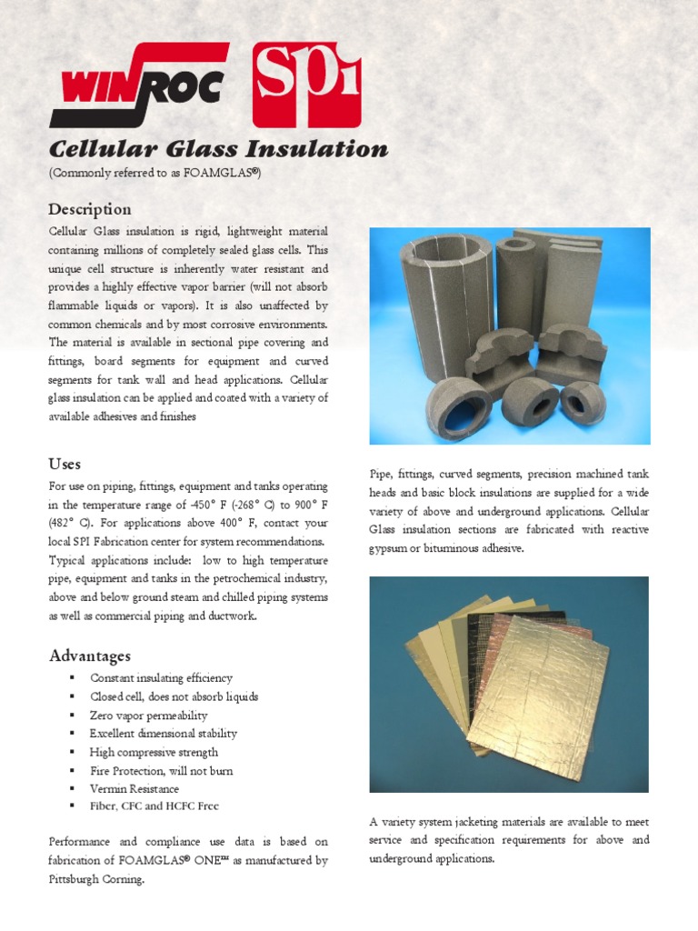 Cellular Glass Datasheet | PDF | Thermal Insulation | Glasses