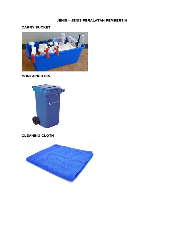 Jenis - Jenis Peralatan Pembersih Carry Bucket | PDF