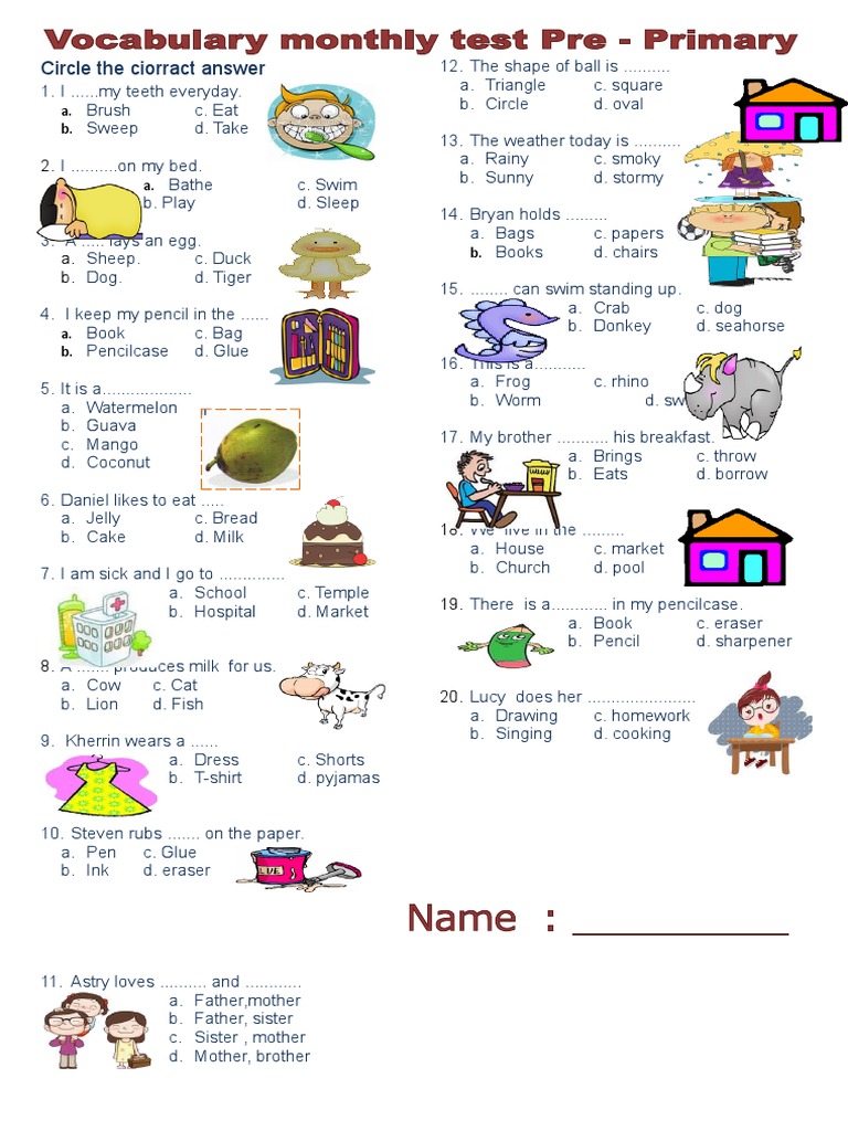 Kids' Daily Activities Quiz | PDF | Foods