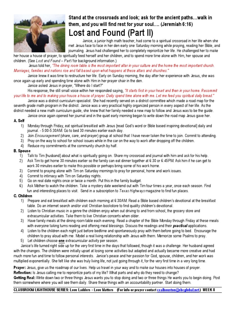 10-17-17 - Lost and Found Part 2 | PDF | Prayer | Jesus