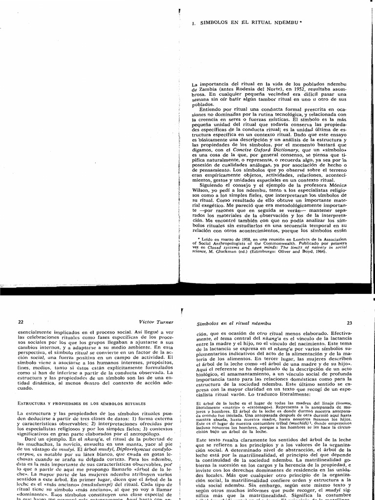 Turner-Simbolos en El Ritual Ndembu | PDF