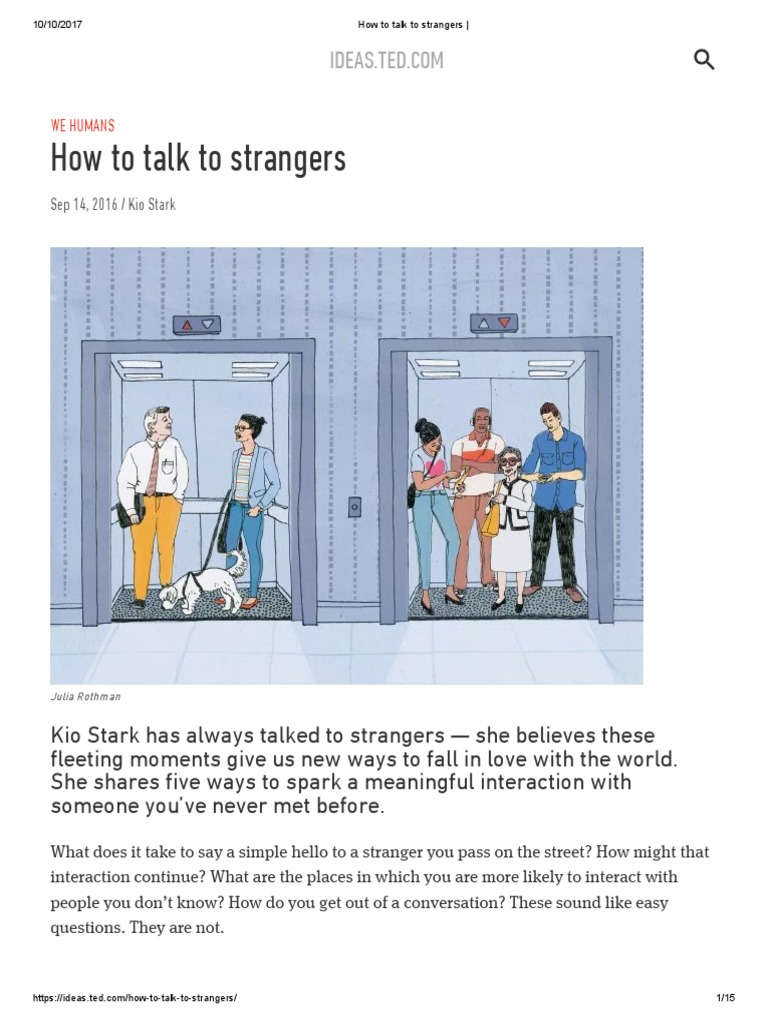 How To Talk To Strangers | PDF | Conversation