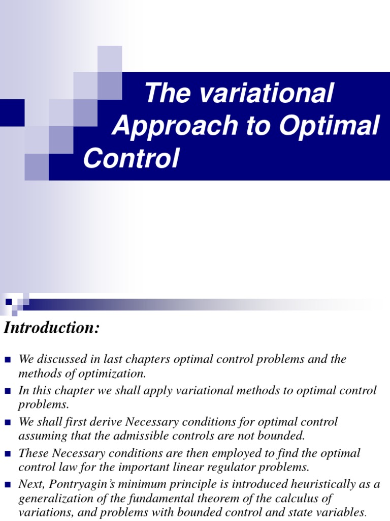 The Variational Approach To Optimal Control Pdf Optimal Control Calculus Of Variations