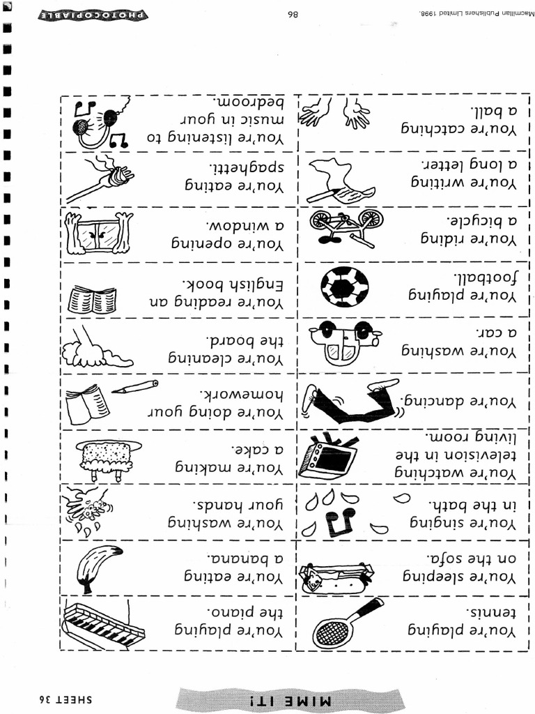 Present Continuous Mime Activity | PDF