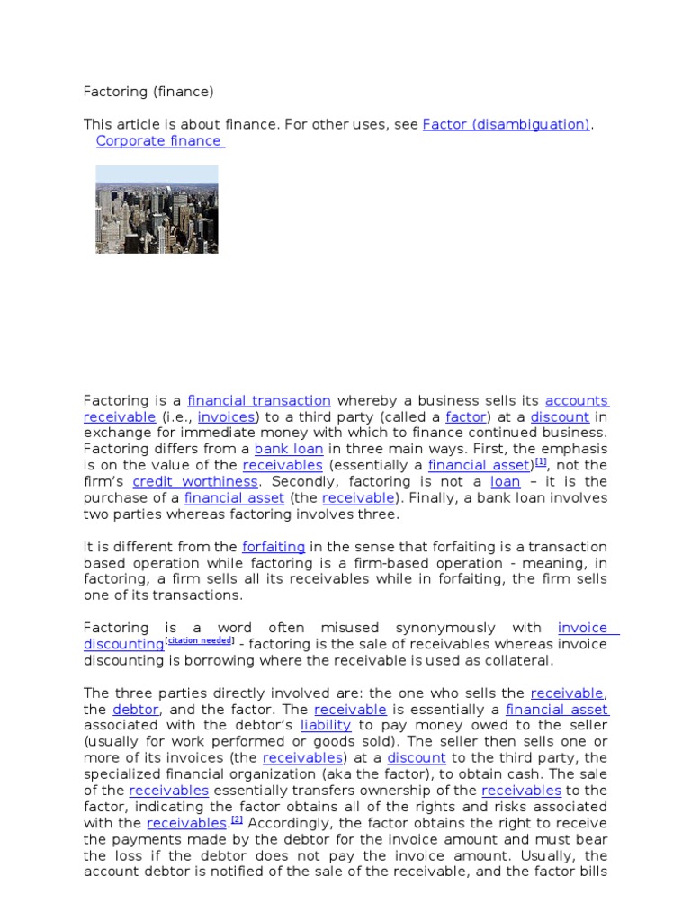 Factoring | PDF | Factoring (Finance) | Money