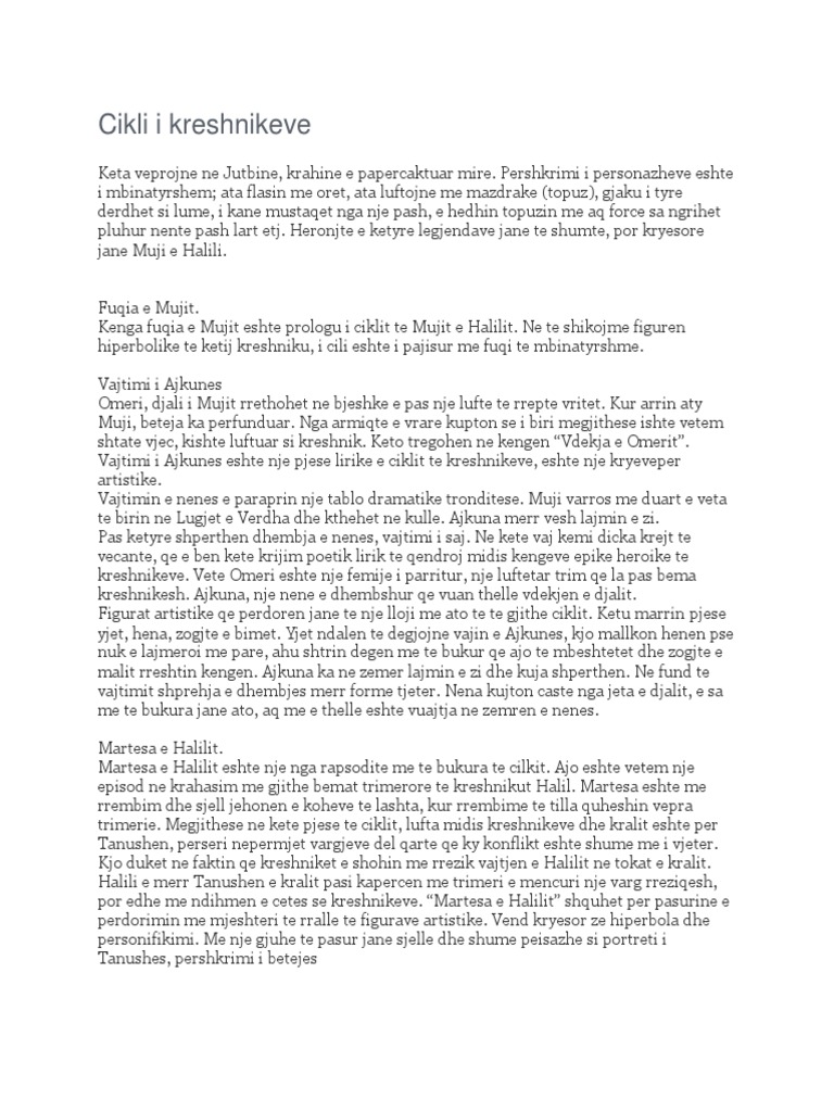Cikli I Kreshnikev1 | PDF