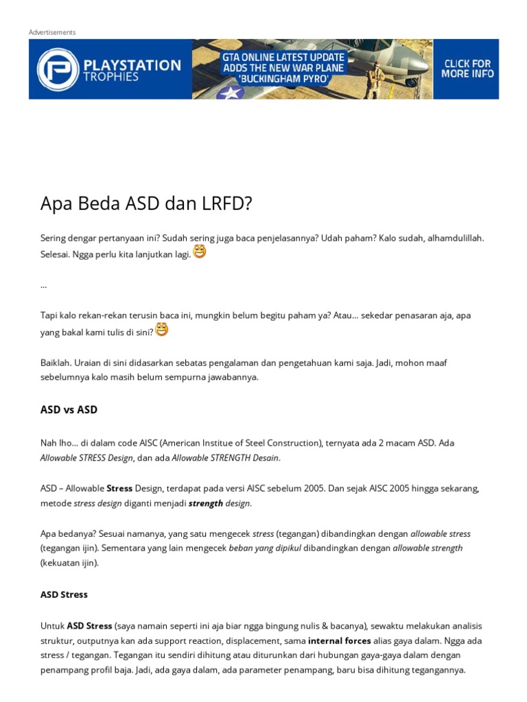 Membandingkan Metode Perancangan Struktur Baja ASD dan LRFD | PDF