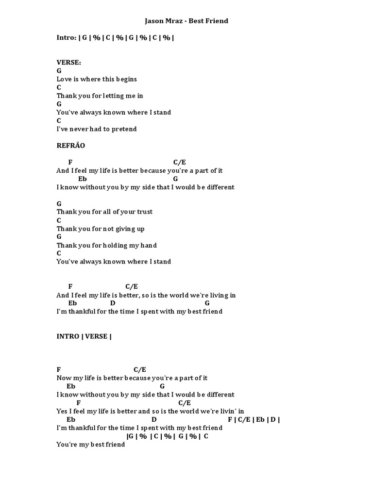 Best Friend - Jason Mraz | PDF