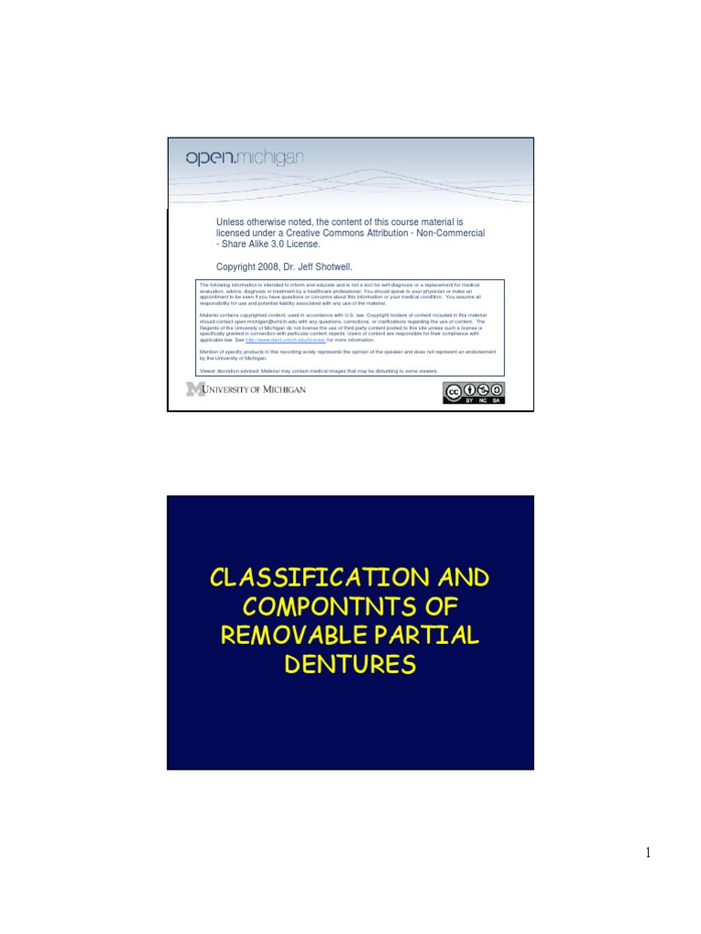 Classification of Removable Partial Dentures | PDF | Dentures | Mouth