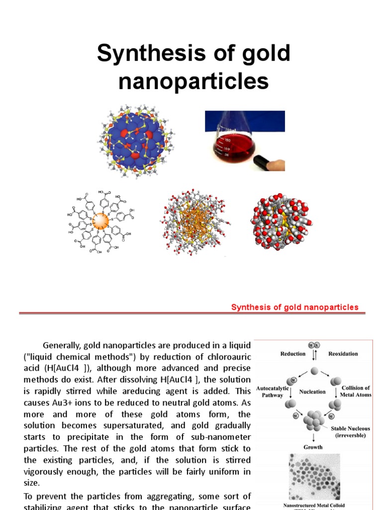 Synthesis of Gold Nanoparticles | PDF | Nanoparticle | Nanotechnology