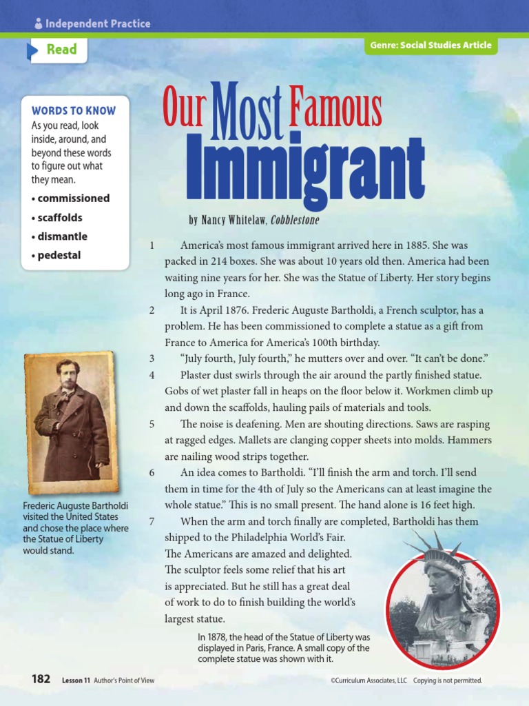 Our Most Famous Immigrant | PDF