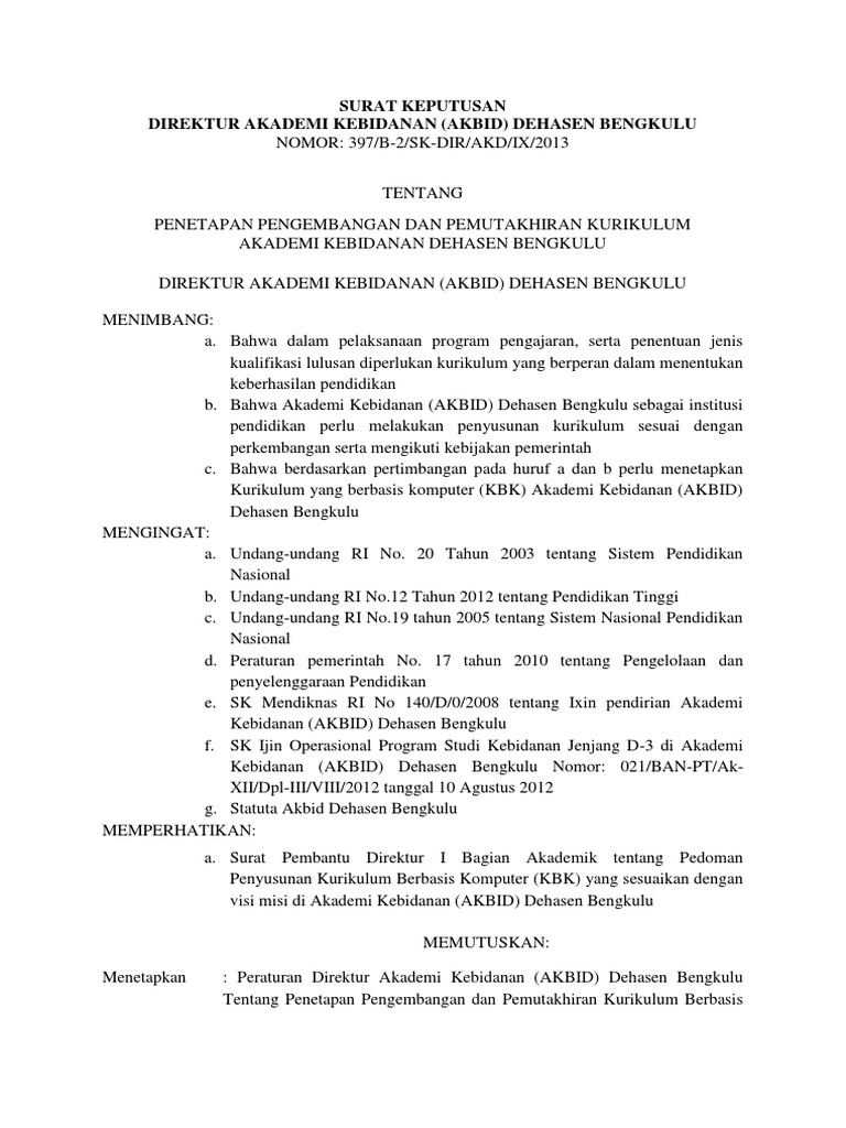 Surat Keputusan Penetapan | PDF