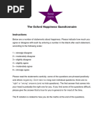 Oxford Happiness Questionnaire Guide | PDF | Happiness | Well Being
