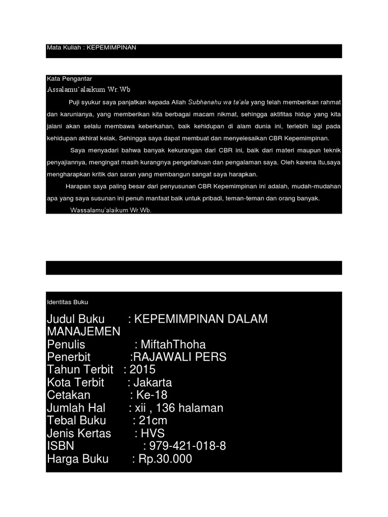 Contoh CBR Kepemimpinan | PDF