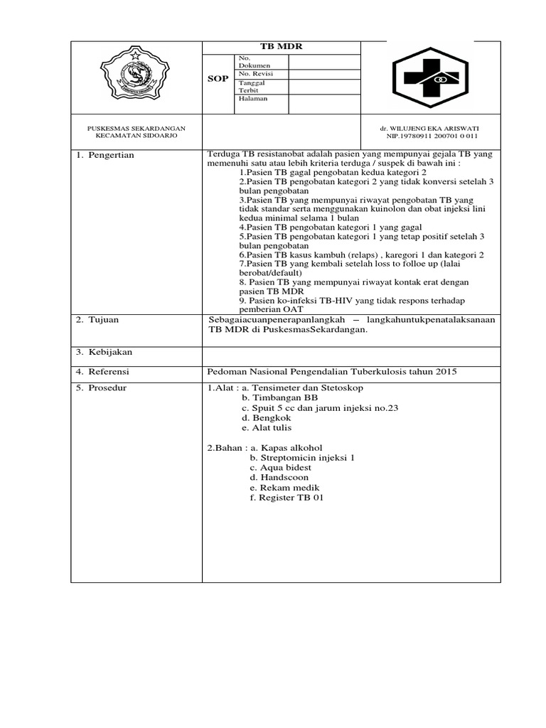 Sop TB MDR | PDF