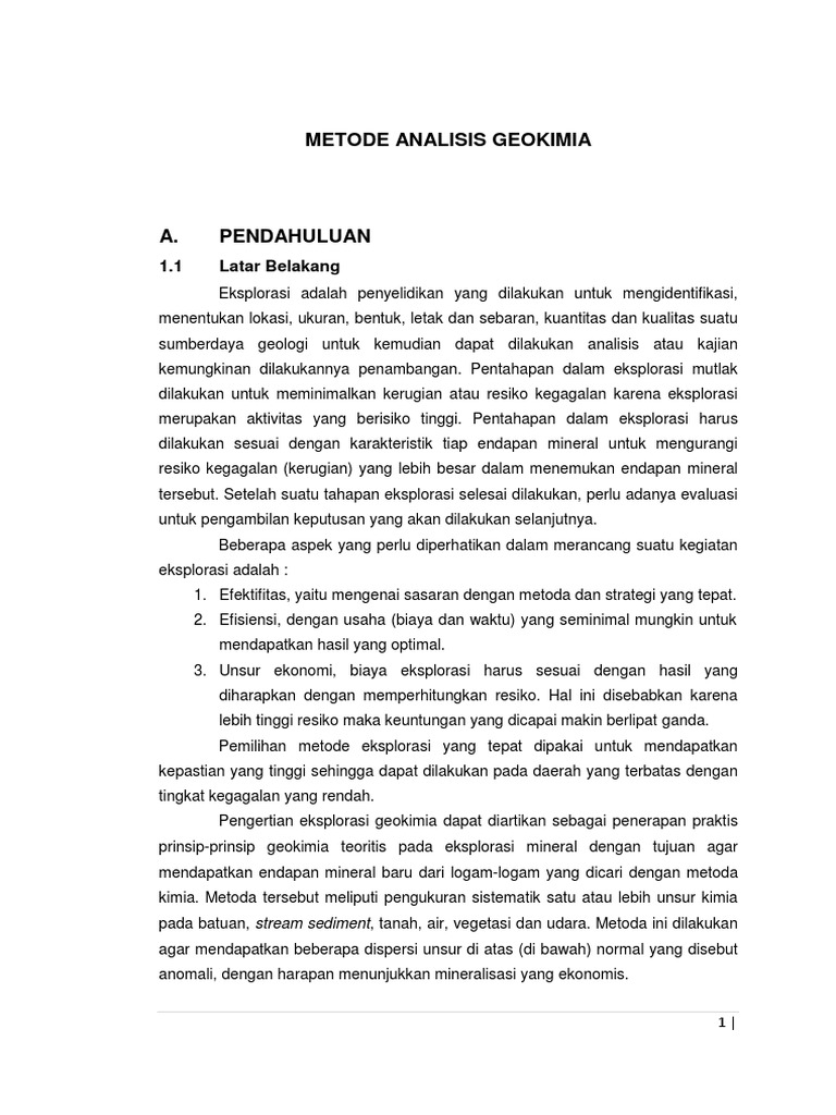 Metode Eksplorasi Geokimia | PDF | Sains & Matematika
