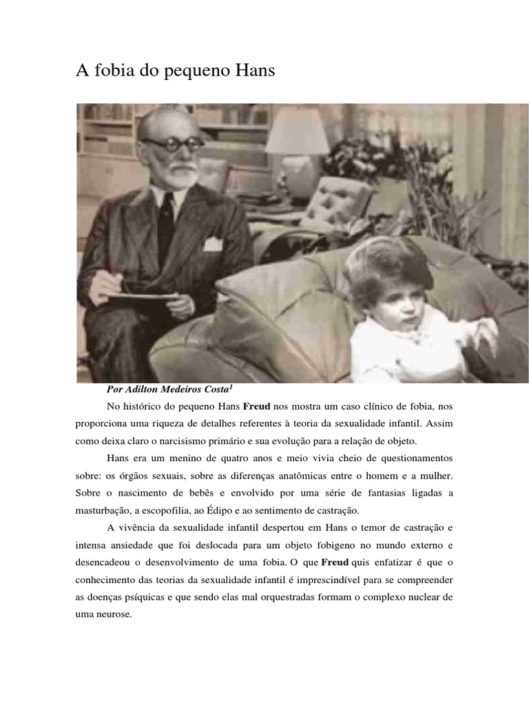 Resumo e Analise Do Caso Pequenos Hans | PDF | Sigmund Freud | Amor