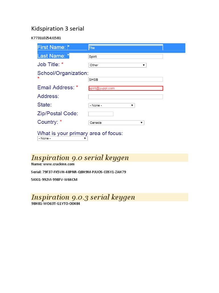 Kidspiration 3 Serial | PDF