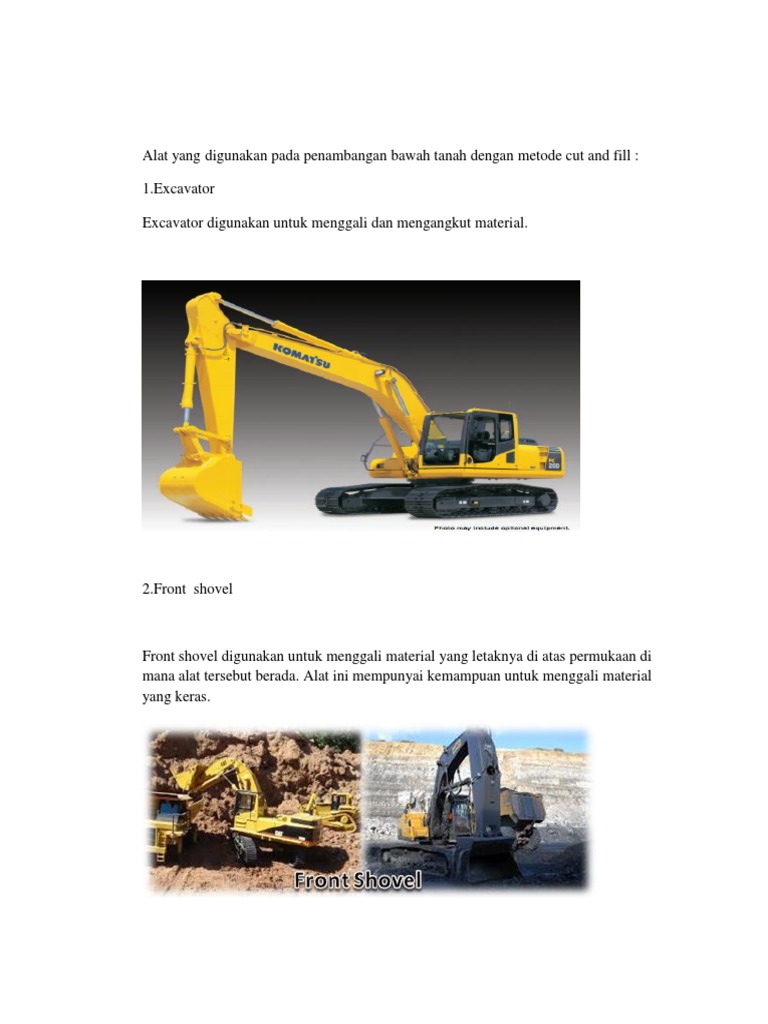 Alat Yang Digunakan Pada Penambangan Bawah Tanah Dengan Metode Cut and ...