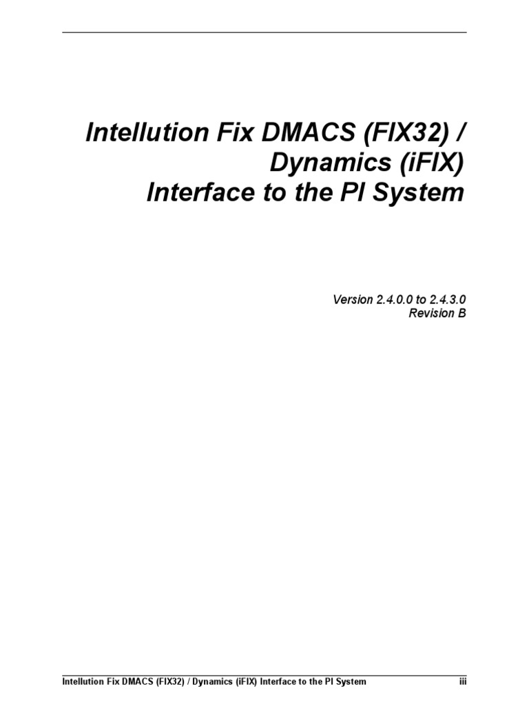 OSI PI Interface With IFIX PI - IntFix - 2.4.3.0 | PDF | Application ...