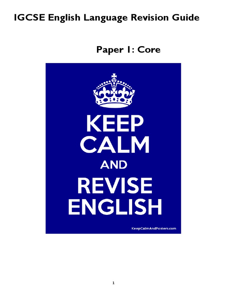 IGCSE English Revision Guide Core | PDF | Test (Assessment) | Conservation