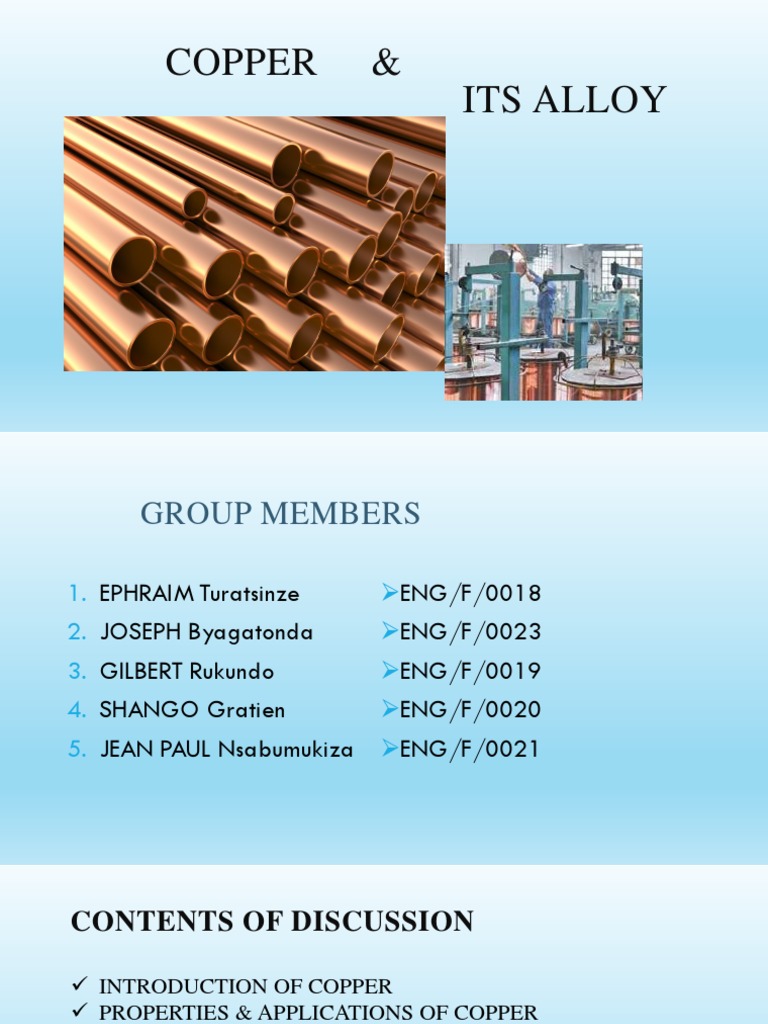 Copper and Its Alloys Presentation | PDF | Bronze | Copper