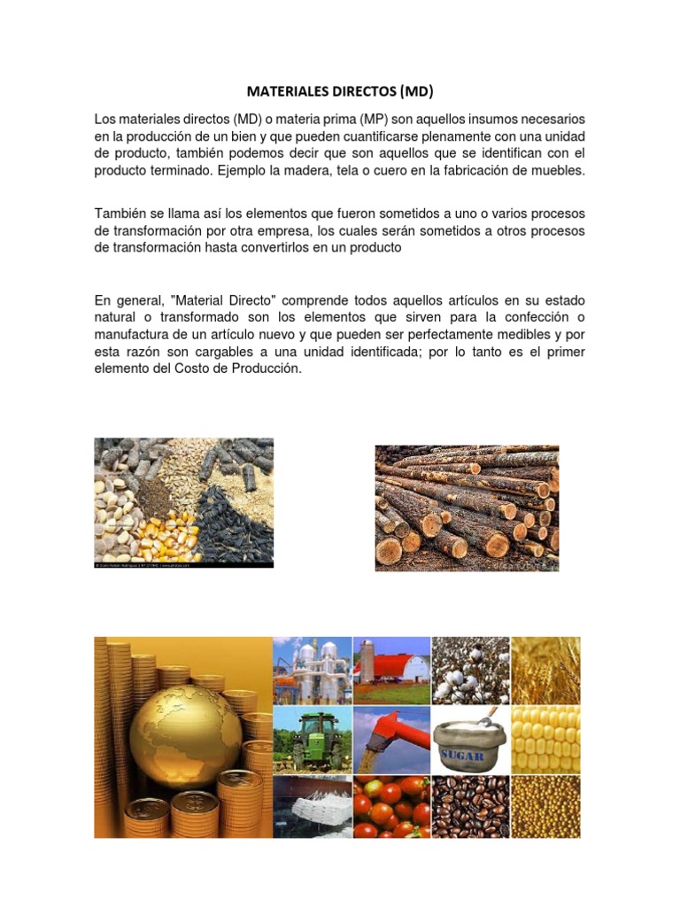 Materiales Directos | PDF | Costo | Salario