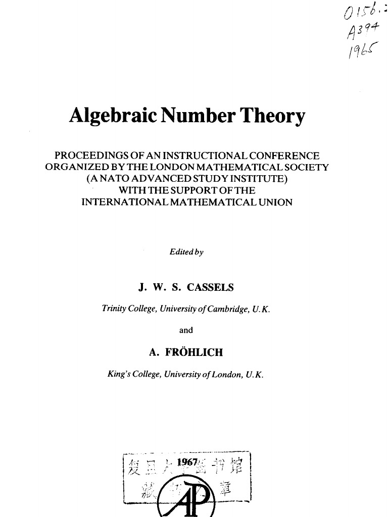 Algebraic Number Theory