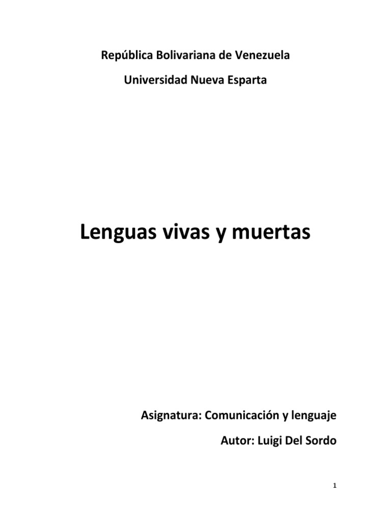 Lenguas Vivas y Muertas: Definiciones y Ejemplos | PDF | Los símbolos ...