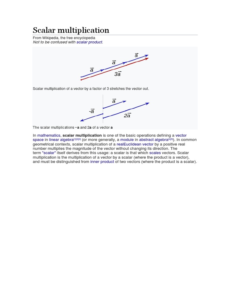 Scalar Multiplication: Not To Be Confused With | PDF