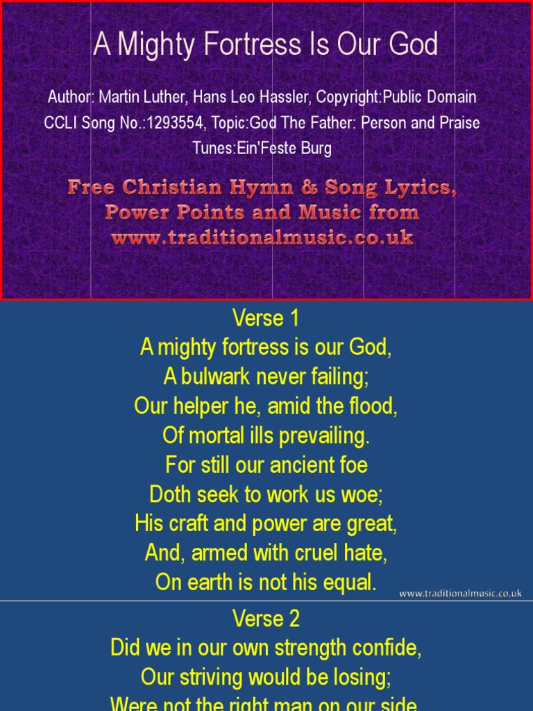 A Mighty Fortress Is Our God | PDF
