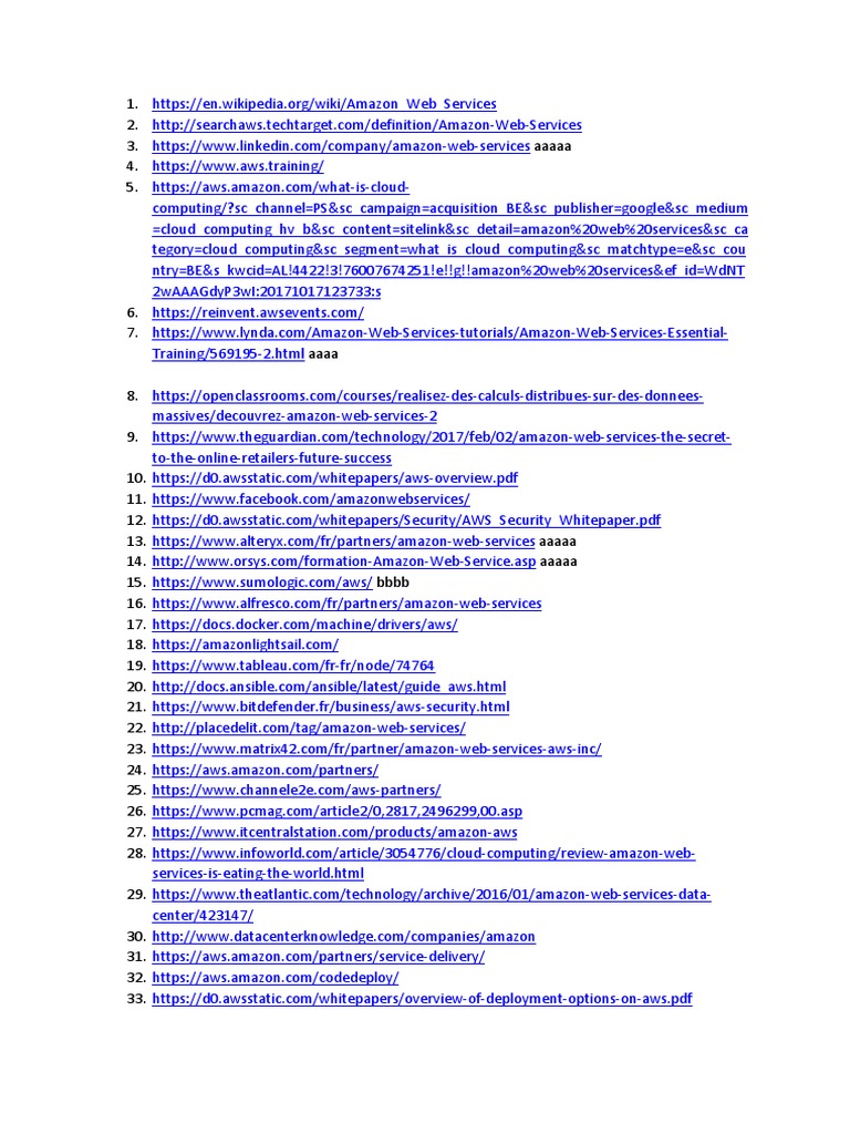 Amazon Web Services Pdf Software Computing And Information Technology
