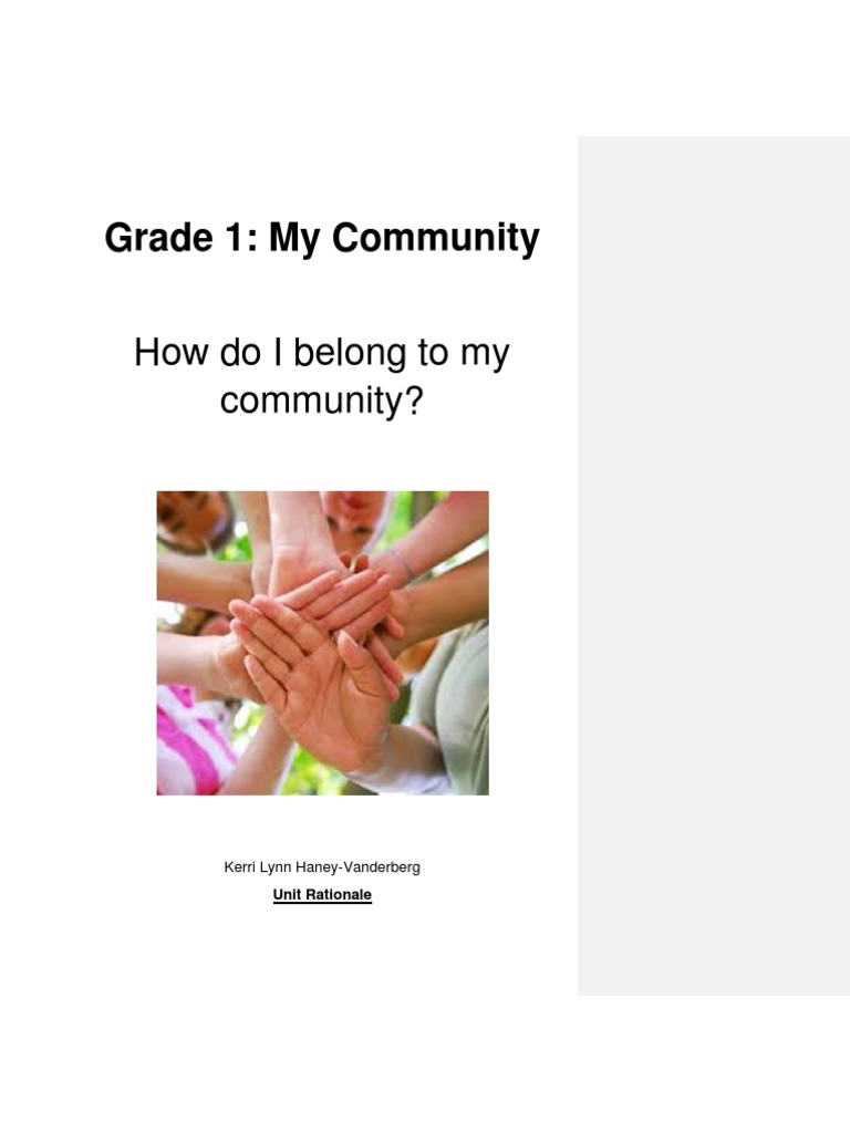 Grade 1: My Community | PDF | Identity (Social Science) | Community