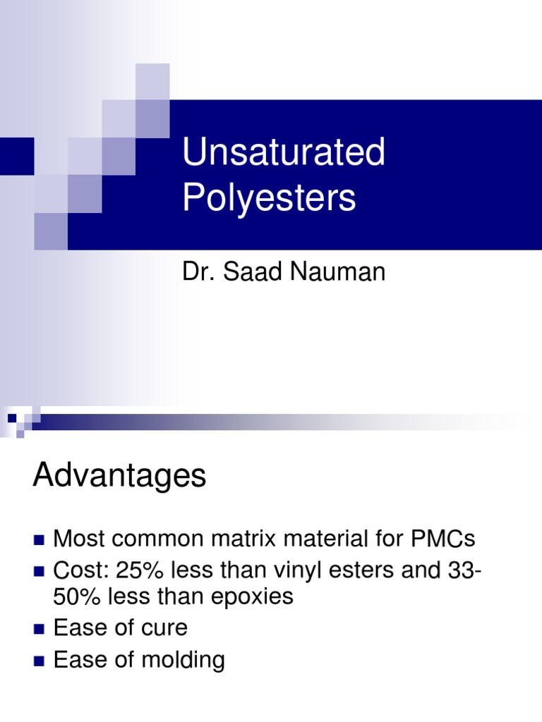 Unsaturated Polyesters | PDF | Polyester | Polymerization